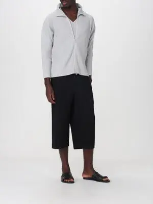 Issey Miyake Homme Plissé Pleated High Neck Zip-up Shirt