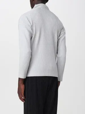 Issey Miyake Homme Plissé Pleated High Neck Zip-up Shirt