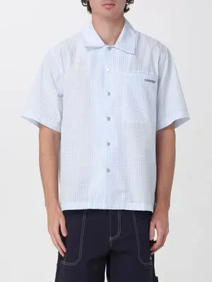 CARRER Short-sleeve Cotton Bowling Shirt With Patch Pocket - Blue
