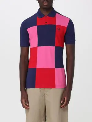 Comme Des Garçons Check Cotton Slim Fit Polo Shirt With Embroidered Logo - Navy