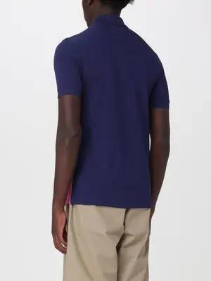 Comme Des Garçons Check Cotton Slim Fit Polo Shirt With Embroidered Logo - Navy