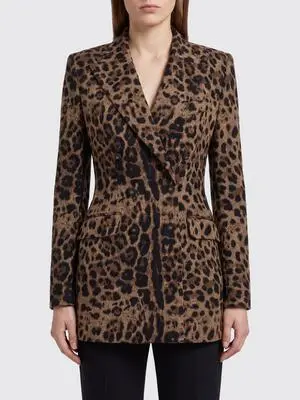 Dolce & Gabbana Leopard Print Double Breasted Blazer