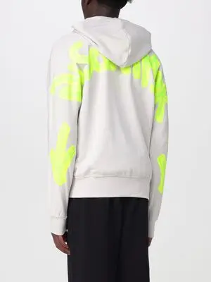 DISCLAIMER Cotton Zip-up Hoodie With Printed Logo - Grey