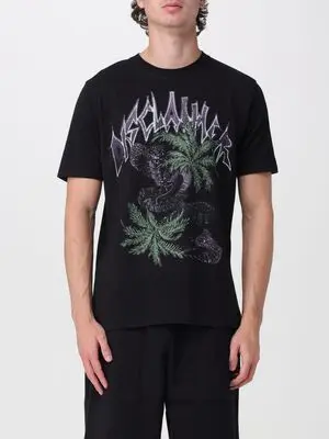 DISCLAIMER Cotton T-shirt With Graphic Graffiti Print - Black