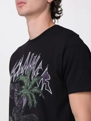 DISCLAIMER Cotton T-shirt With Graphic Graffiti Print - Black