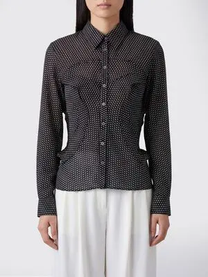 Junya Watanabe Polka Dot Print Slim Fit Jersey Shirt - Black