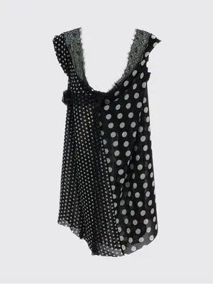 Junya Watanabe Asymmetrical Polka Dot Top With Lace Inserts