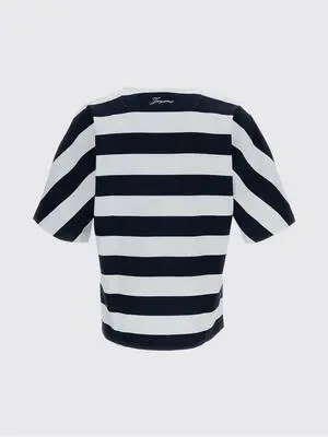 Jacquemus Striped Cotton Short-sleeved Henley T-shirt With Two Buttons