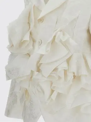 Comme Des Garçons Single-breasted Cropped Blazer With Lapels And Embroidery
