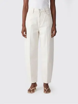 MOTHER High-waisted Wide Leg Jeans In Cotton Denim - White