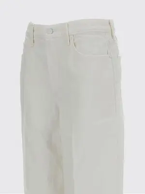 MOTHER High-waisted Wide Leg Jeans In Cotton Denim - White