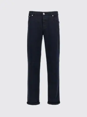 Brunello Cucinelli Straight Fit Stretch Cotton Denim Jeans - Blue