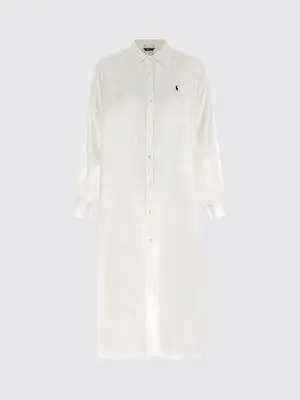 Polo Ralph Lauren Linen And Organic Cotton Midi Shirt Dress - White