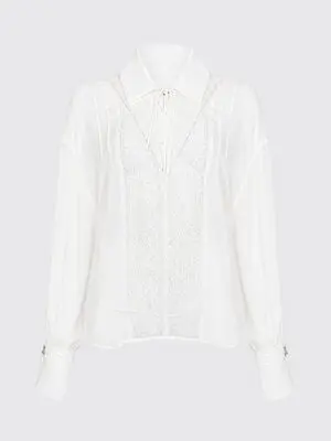 Patrizia Pepe Viscose Shirt With Lace Inserts