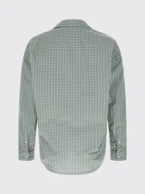 Mihara Yasuhiro Check Cotton Shirt With Cuban Collar And Asymmetric Hem