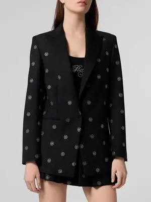 Philipp Plein Single-breasted Blazer With Rhinestone Embellishments