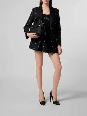Philipp Plein Single-breasted Blazer With Rhinestone Embellishments