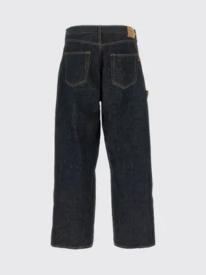 Undercover Straight Fit Stretch Denim Jeans With Slogan Print And Mid-rise Waist