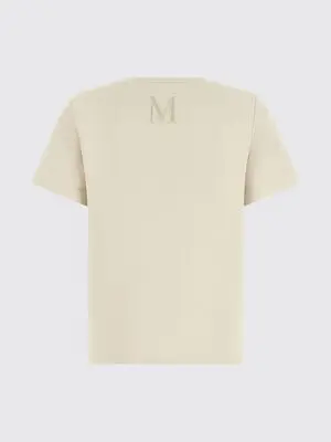 Max Mara Cotton Blend T-shirt With Embroidered Logo - Beige
