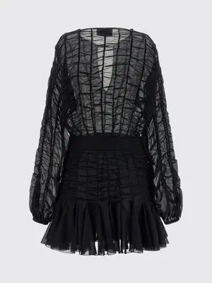 GIOVANNI BEDIN Ruched Cotton Sheath Mini Dress With Balloon Sleeves