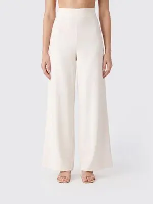 HANITA High-waisted Wide-leg Trousers In Polyester Crêpe