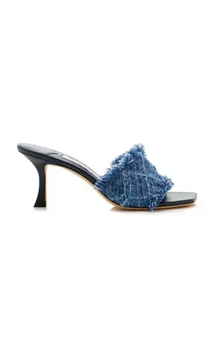 JIMMY CHOO Alexia Denim Mules - Blue