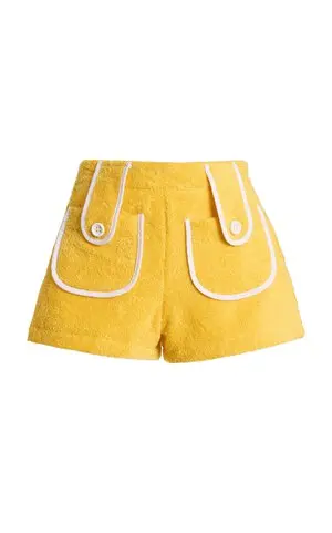 La Veste Carambola Cotton Terry Shorts - Yellow