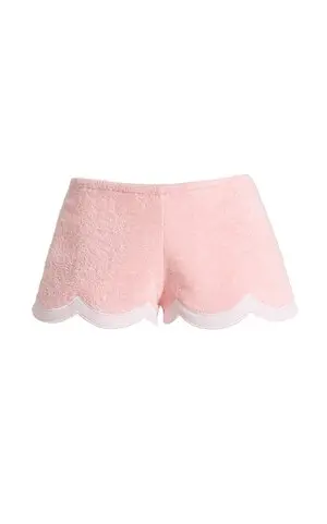 La Veste La Veste Pink Cotton Scalloped Hem Mini Shorts Pink