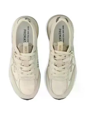 Premiata Moerund 8080 Panelled Logo-patch Sneakers - Neutrals