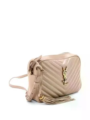 Saint Laurent Lou Camera Bag Matelassé Chevron Leather Small Crossbody Bag - Neutrals