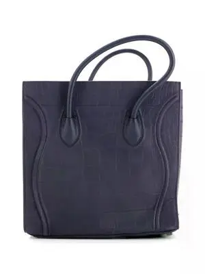 Celine Medium Phantom Tote Bag Crocodile Embossed Leather - Blue