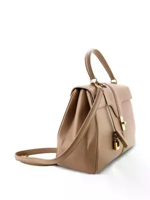 Celine 16 Top Handle Bag Grained Calfskin Medium Shoulder Bag - Brown