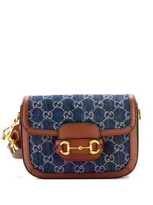 Gucci Horsebit 1955 Gg Denim Mini Shoulder Bag