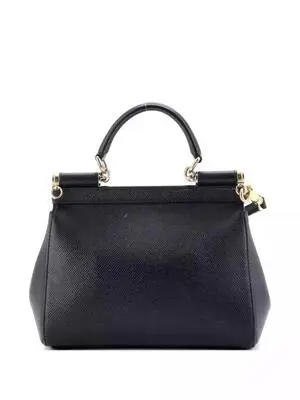Dolce & Gabbana Miss Sicily Small Leather Satchel Bag - Black
