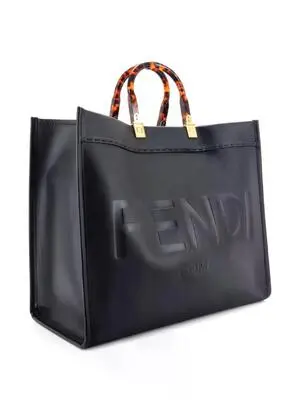 Fendi Sunshine Shopper Large Tote Bag - Black