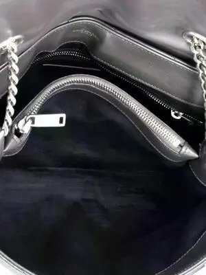 Saint Laurent Loulou Matelassé Chevron Leather Medium Shoulder Bag - Grey