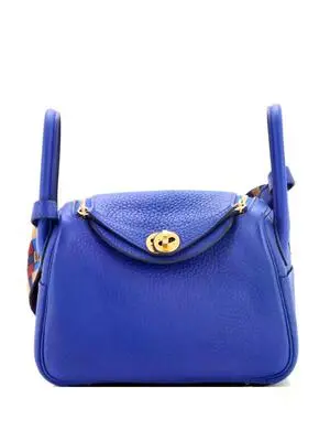 Hermès Lindy Quadrille Bag In Clemence Leather With Canvas