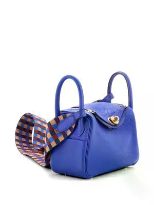 Hermès Lindy Quadrille Bag In Clemence Leather With Canvas