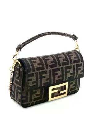Fendi Zucca Canvas Mini Baguette Crossbody Bag - Brown