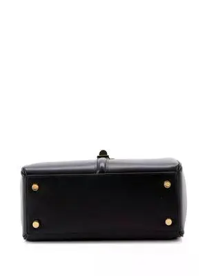 Celine 16 Top Handle Bag In Smooth Calfskin - Black