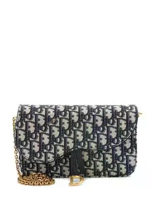 Dior Saddle Chain Clutch Bag - Blue