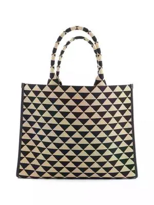Prada Symbole Shopper Jacquard Large Tote Bag - Black