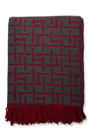 Hermès Red Wool Avalon Blanket - Grey