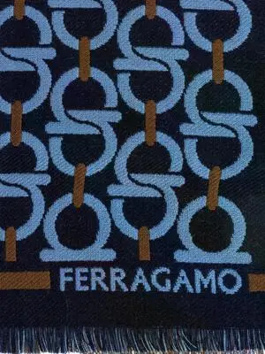 FERRAGAMO Gancini-jacquard Fringed Scarf