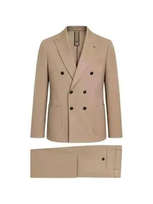 MULISH Double-breasted Peak-lapel Suit - Neutrals