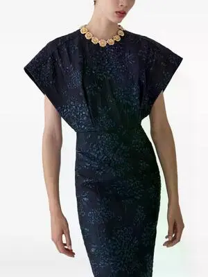 Carolina Herrera Floral Lurex Jacquard Gown