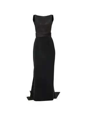 Carolina Herrera Silk Faille Column Gown With Detachable Bow Train