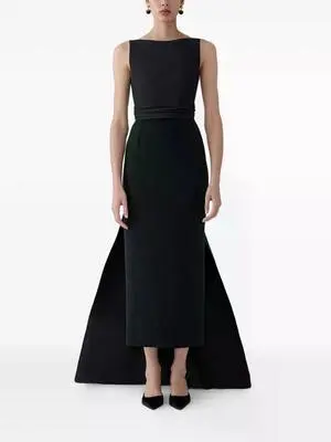 Carolina Herrera Silk Faille Column Gown With Detachable Bow Train