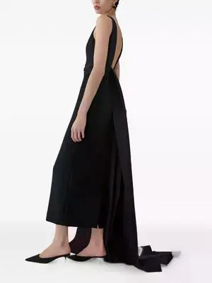 Carolina Herrera Silk Faille Column Gown With Detachable Bow Train