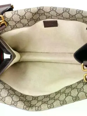 Gucci Gg Coated Canvas Flap Messenger Bag - Brown